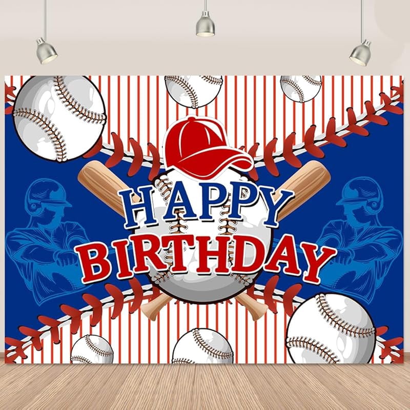 Baseball Birthday Backdrop Baseball Birthday Party Decorations Backdrop ...