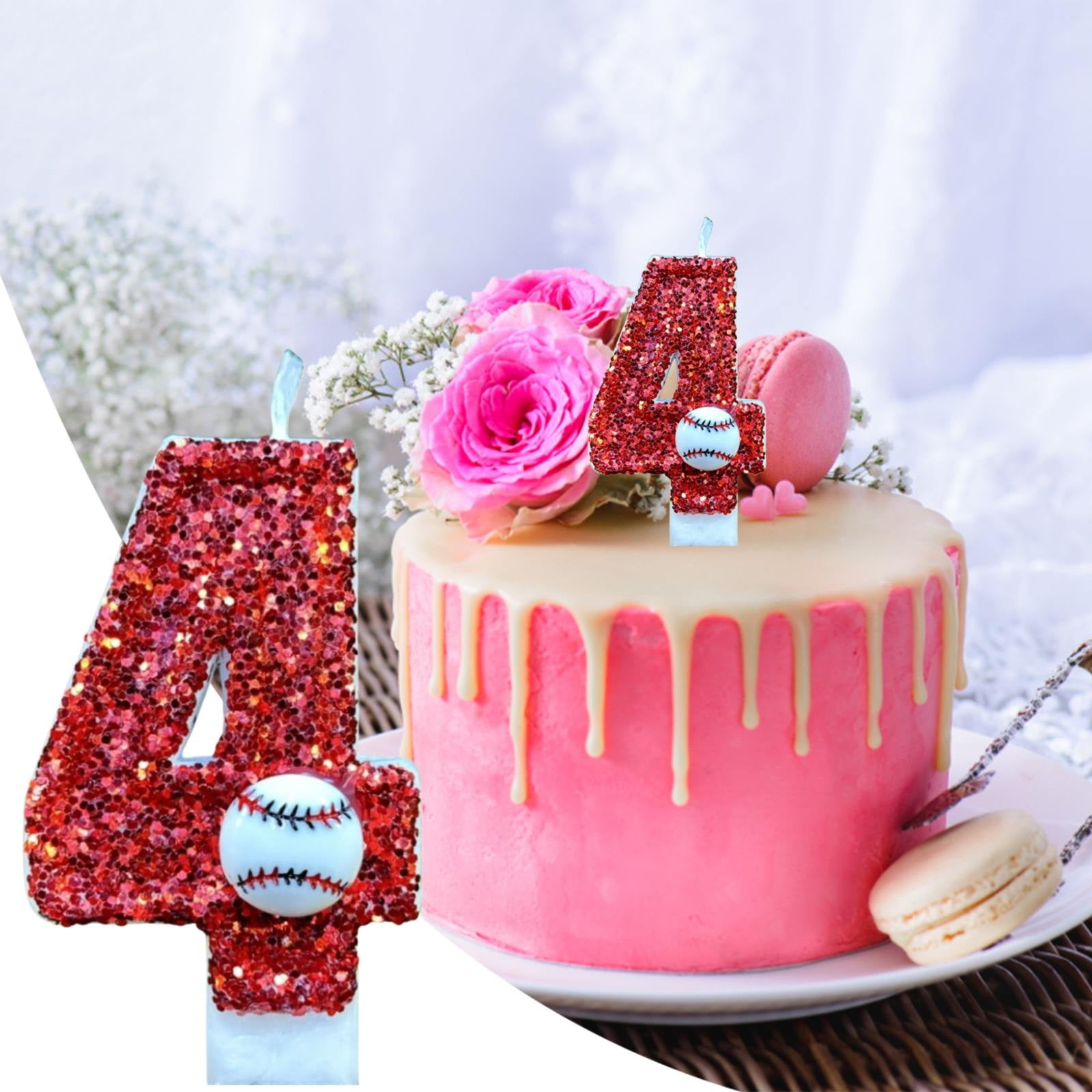 Baseball Birthday Candle Cake Toppers Second Number Baseball Themed ...