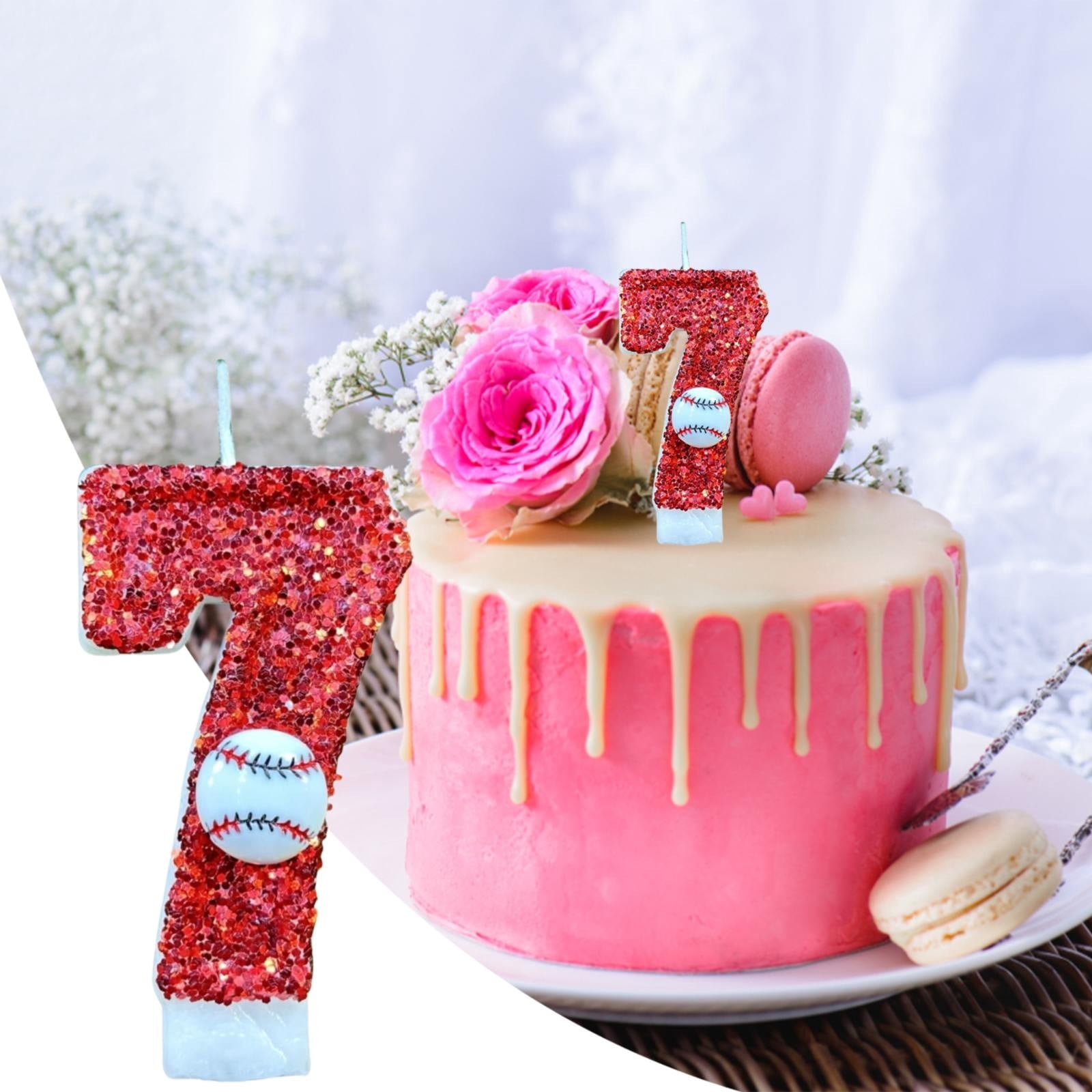Baseball Birthday Candle Cake Toppers Second Number Baseball Themed ...