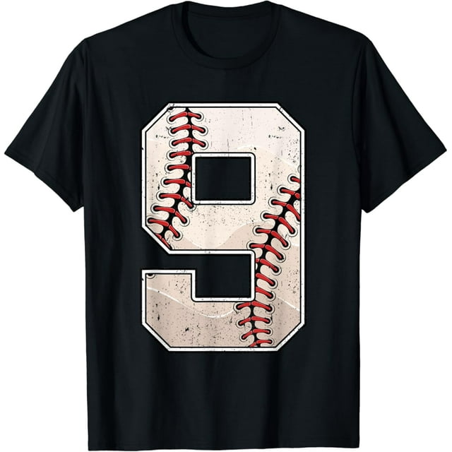Baseball Birthday Nine 9 Years Old Ninth 9Th Bday Party Unisex Men ...