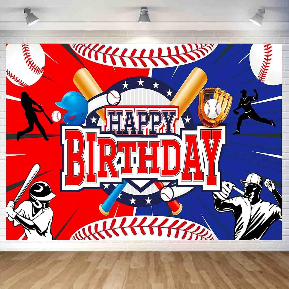 Baseball Birthday Party Decoration Baseball Happy Birthday Backdrop ...