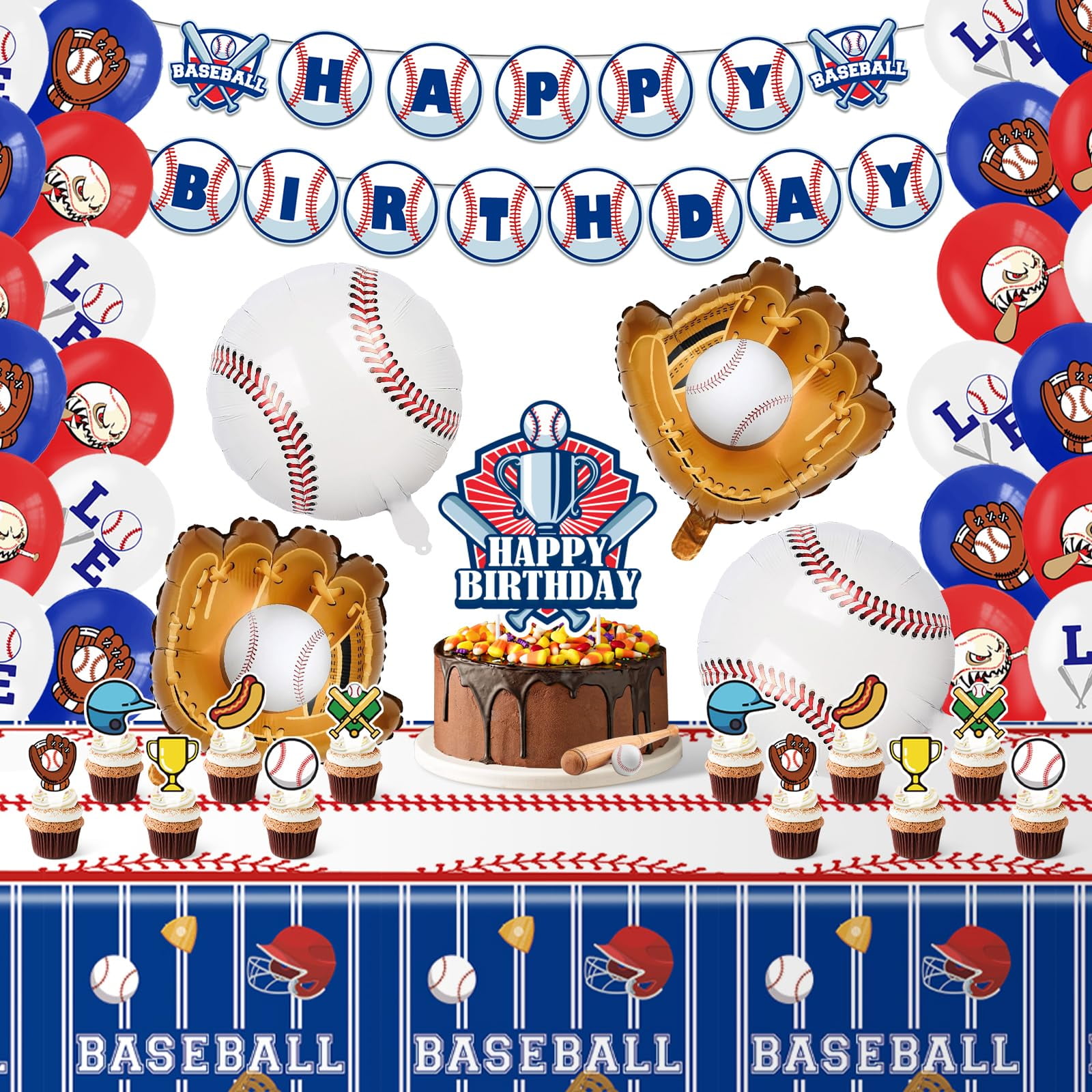Baseball Birthday Party Decorations, OIF8 40 PCS Baseball Party ...