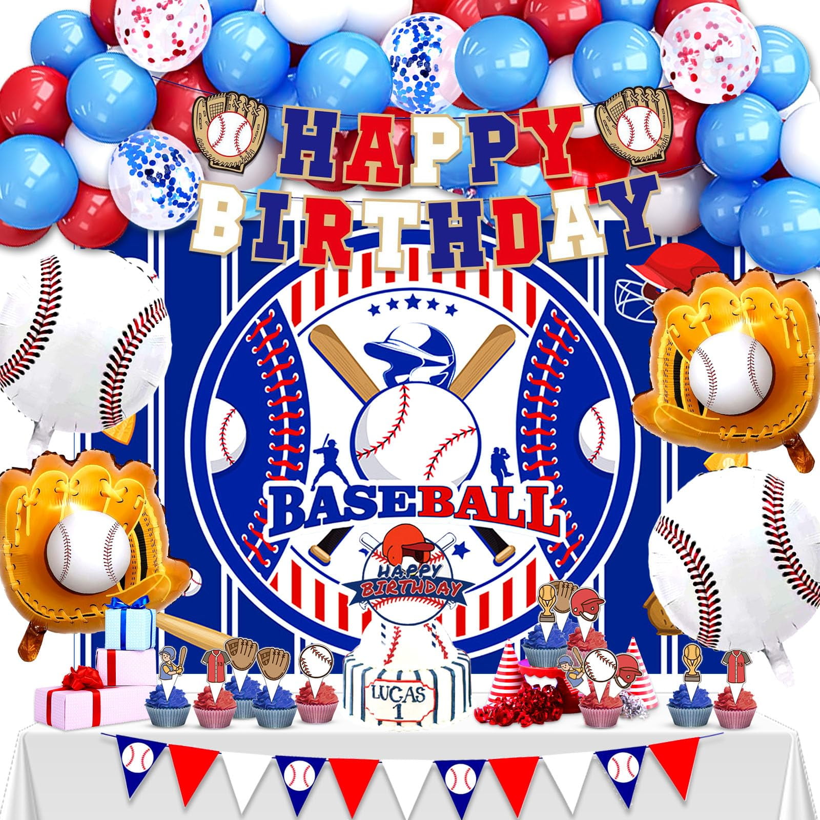 Baseball Birthday Party Decorations, SSF20 64 PCS Baseball Birthday ...