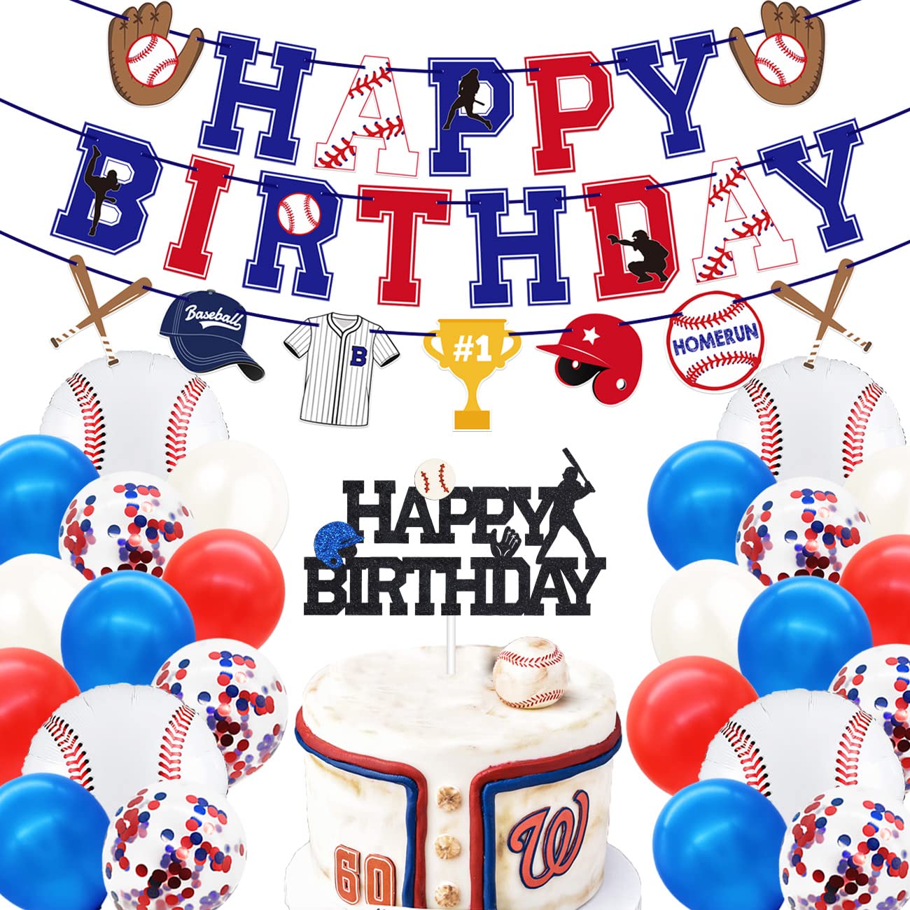 Baseball Birthdays Party Decorations Supplies for KKS1 Boys - Baseball ...