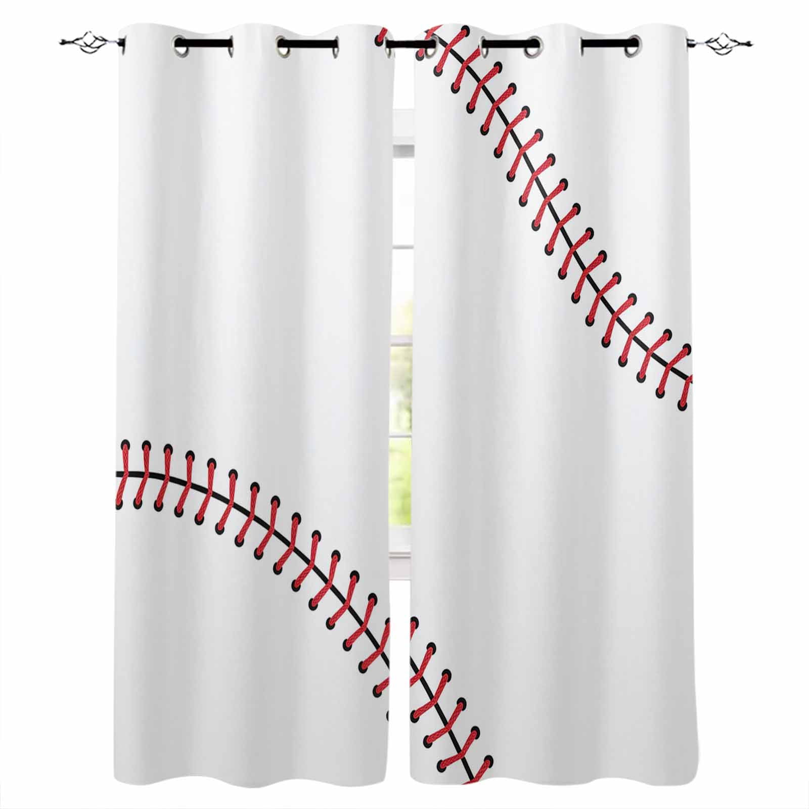 Baseball Blackout Curtains 45 Inches Long for Bedroom, Modern ...