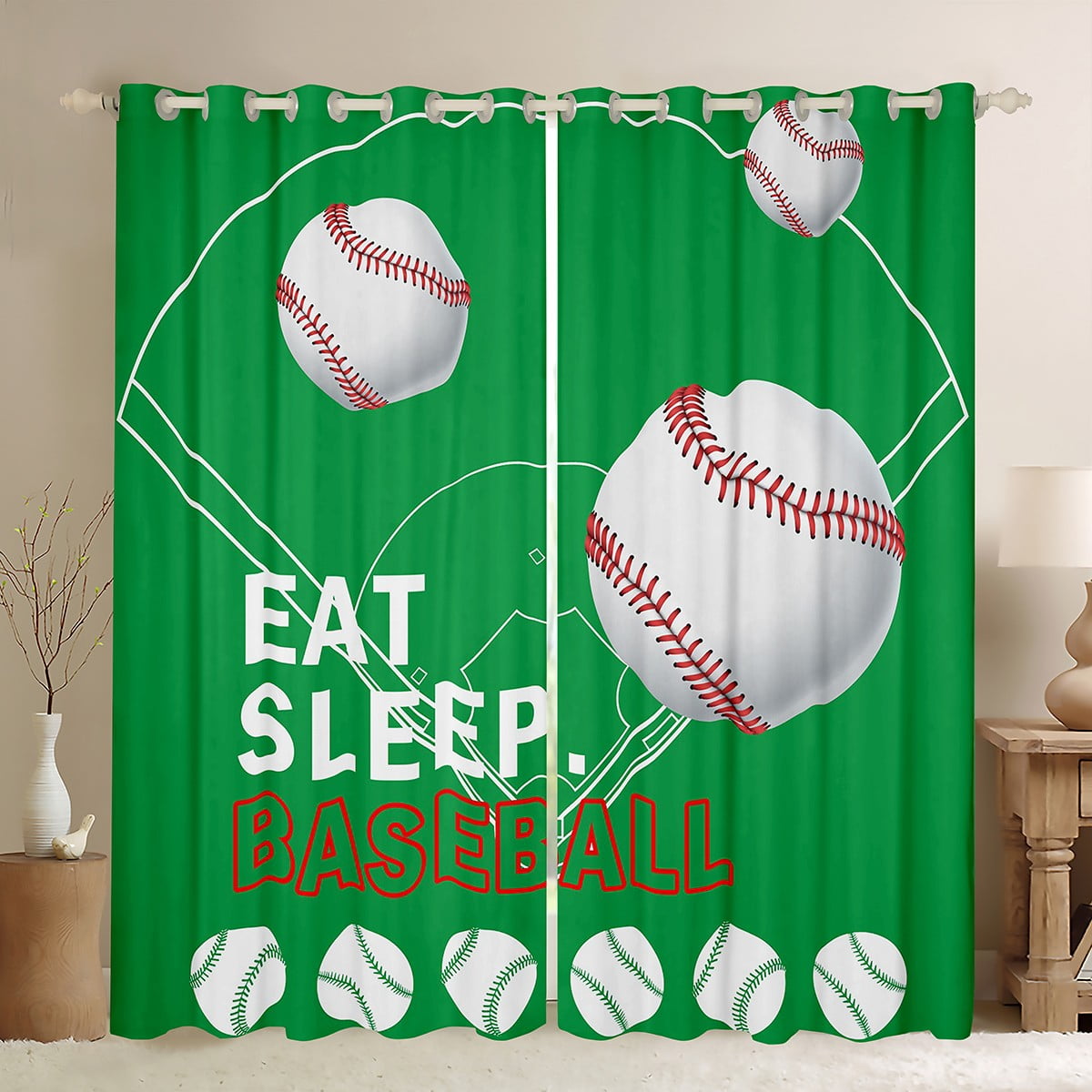 Baseball Blackout Curtains Sports Comforter Ser for Boys Baseball ...
