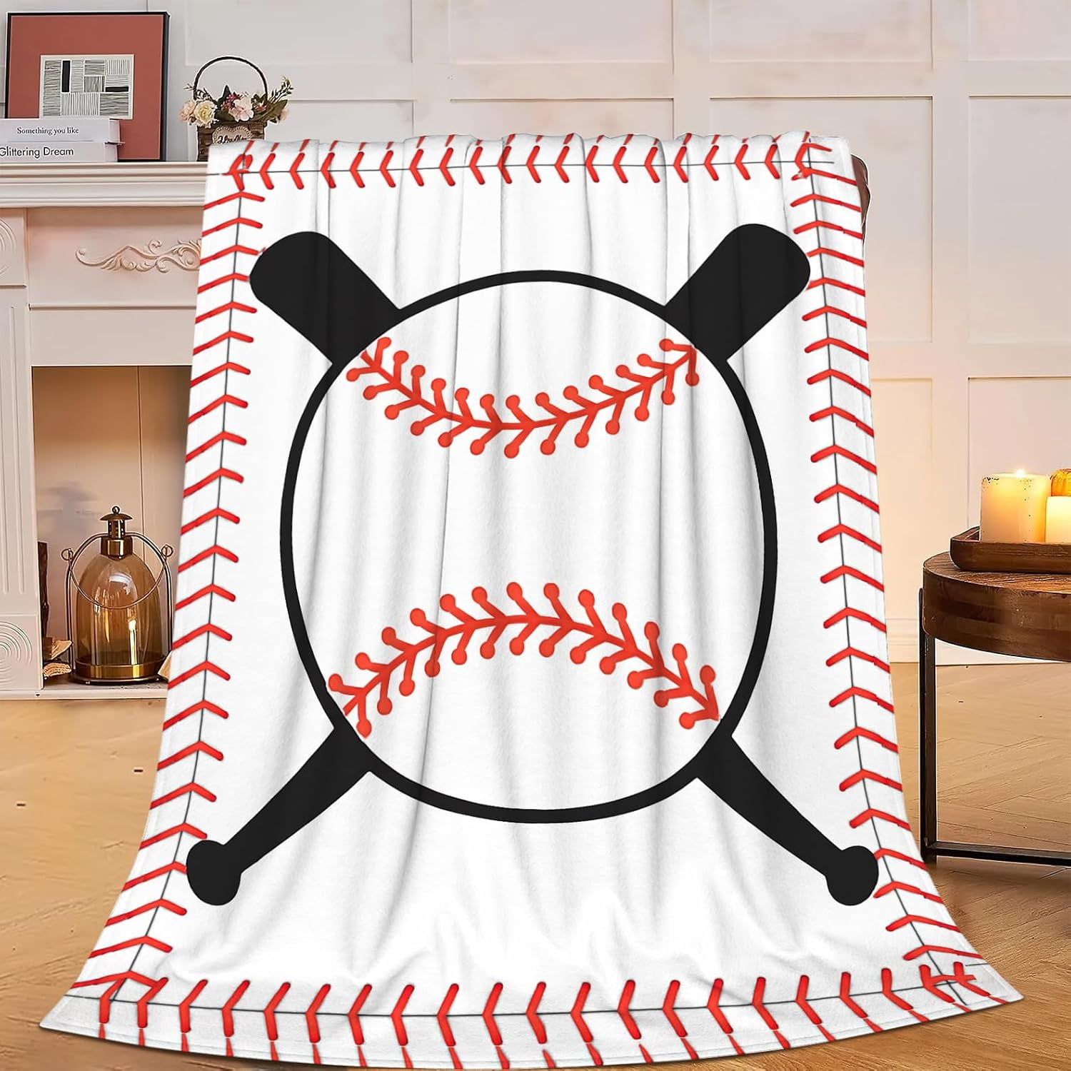 Baseball Blanket Baseball Throw Blanket Sport Decor Soft Cozy Fleece ...