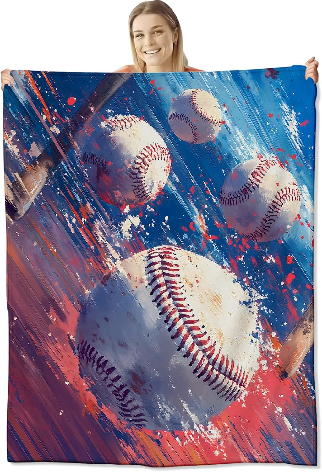 Baseball Blanket for Kids Adults, Baseball Flannel Throw Blanket ...