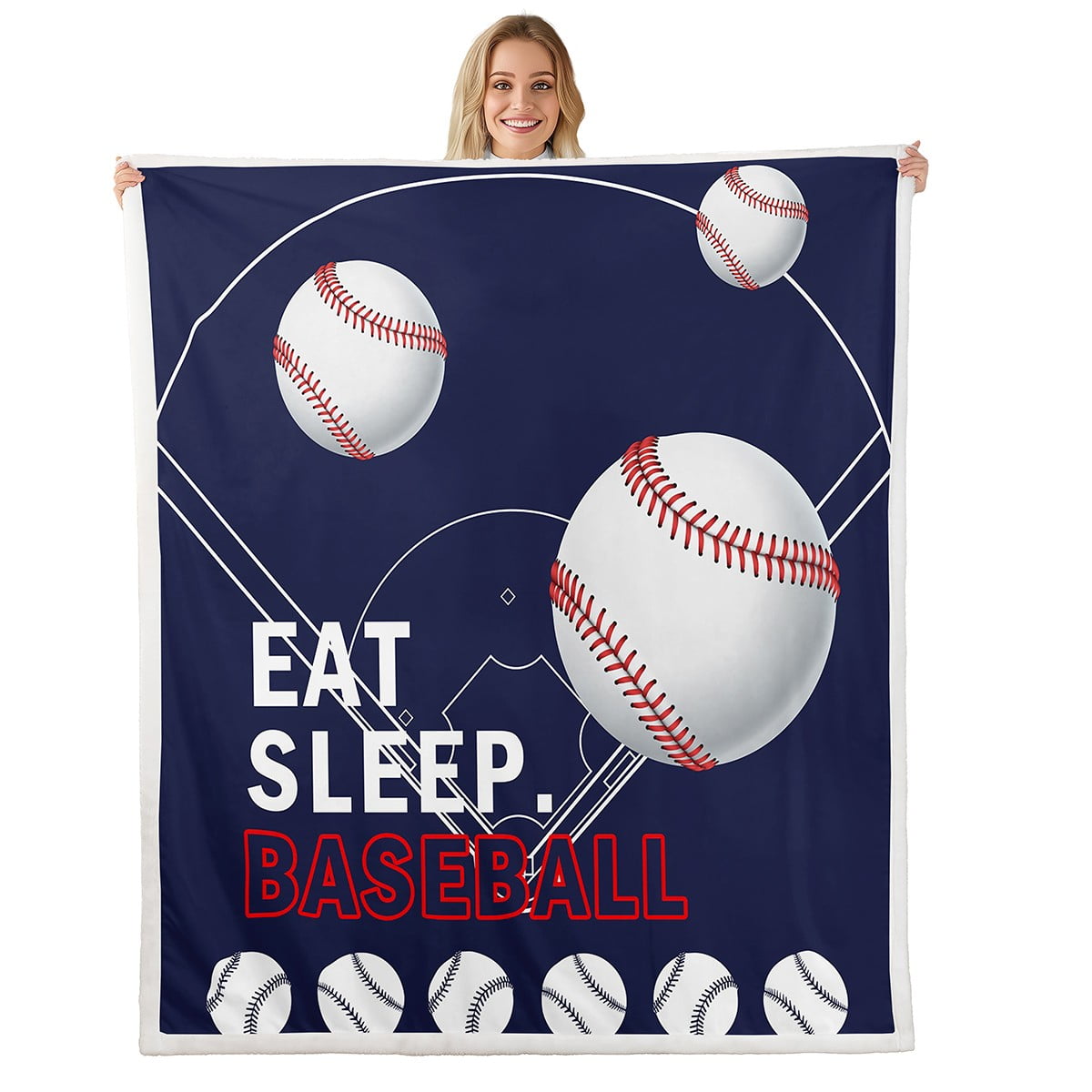 Baseball Blanket Sports Throw Blanket Baseball Game Themed Fleece ...