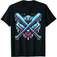 Baseball Blue Drip Ice Cream Graphic T-Shirt, Cool Sports and Dessert ...