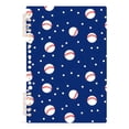 Baseball Blue Tile Pattern A5 Notebook Refillable 60 Sheets Detachable ...