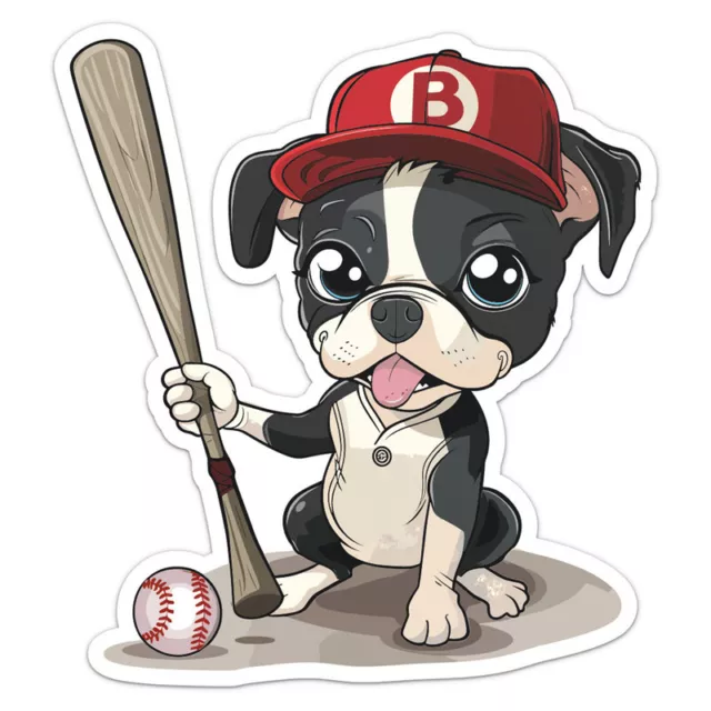 Baseball Boston Terrier Dog Sticker Phone Decal Water Bottle Stickers ...