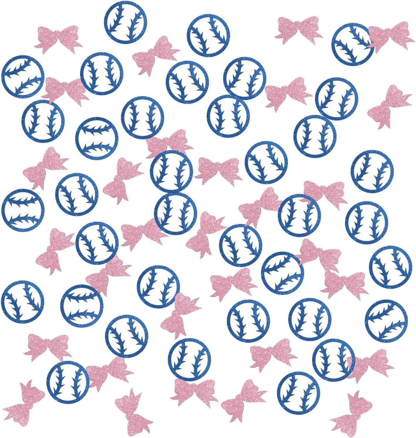 Baseball or Bow Confetti Glitter, Pink or Blue Boy or Girl Table ...