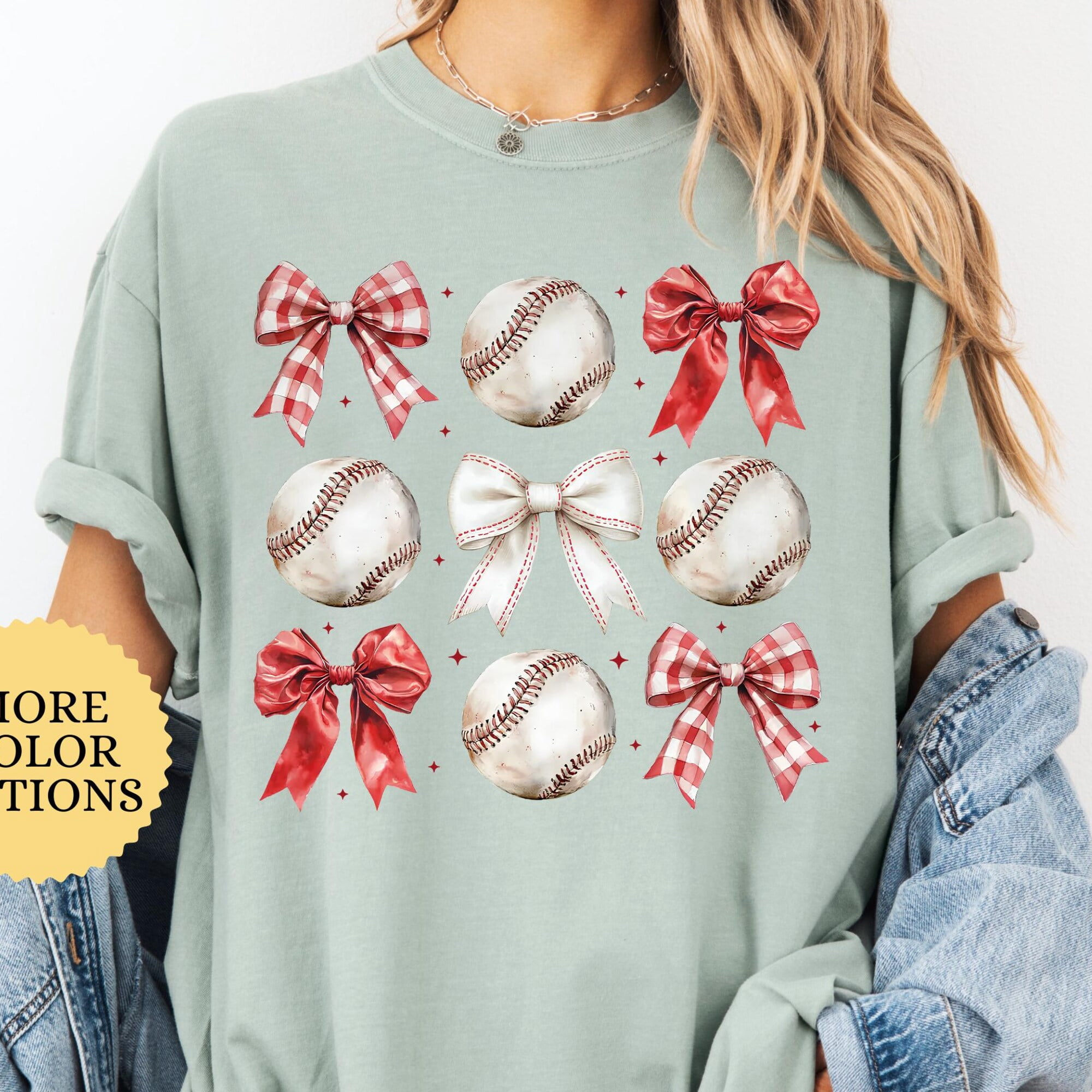 Baseball Bow Shirt Baseball Woman Tee Mama Baseball Gift Coquette ...