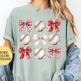Baseball Bow Shirt Baseball Woman Tee Mama Baseball Gift Coquette ...