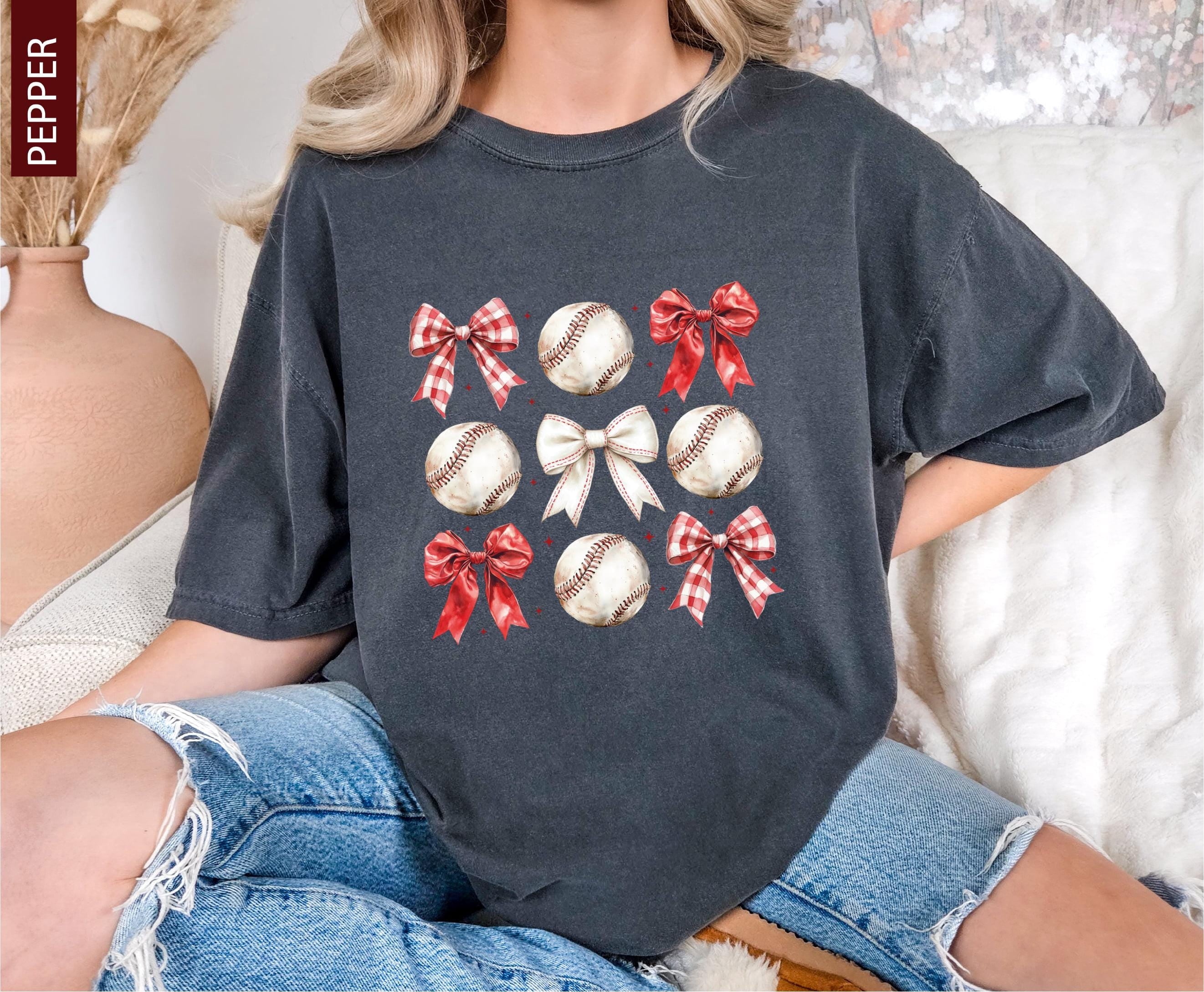 Baseball Bow Shirt, Coquette Baseball Mama T-Shirt, Game Day Sports Mom ...