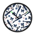 Baseball Bow Star Pattern Wall Clock 12 Inch Voice Activated Night ...