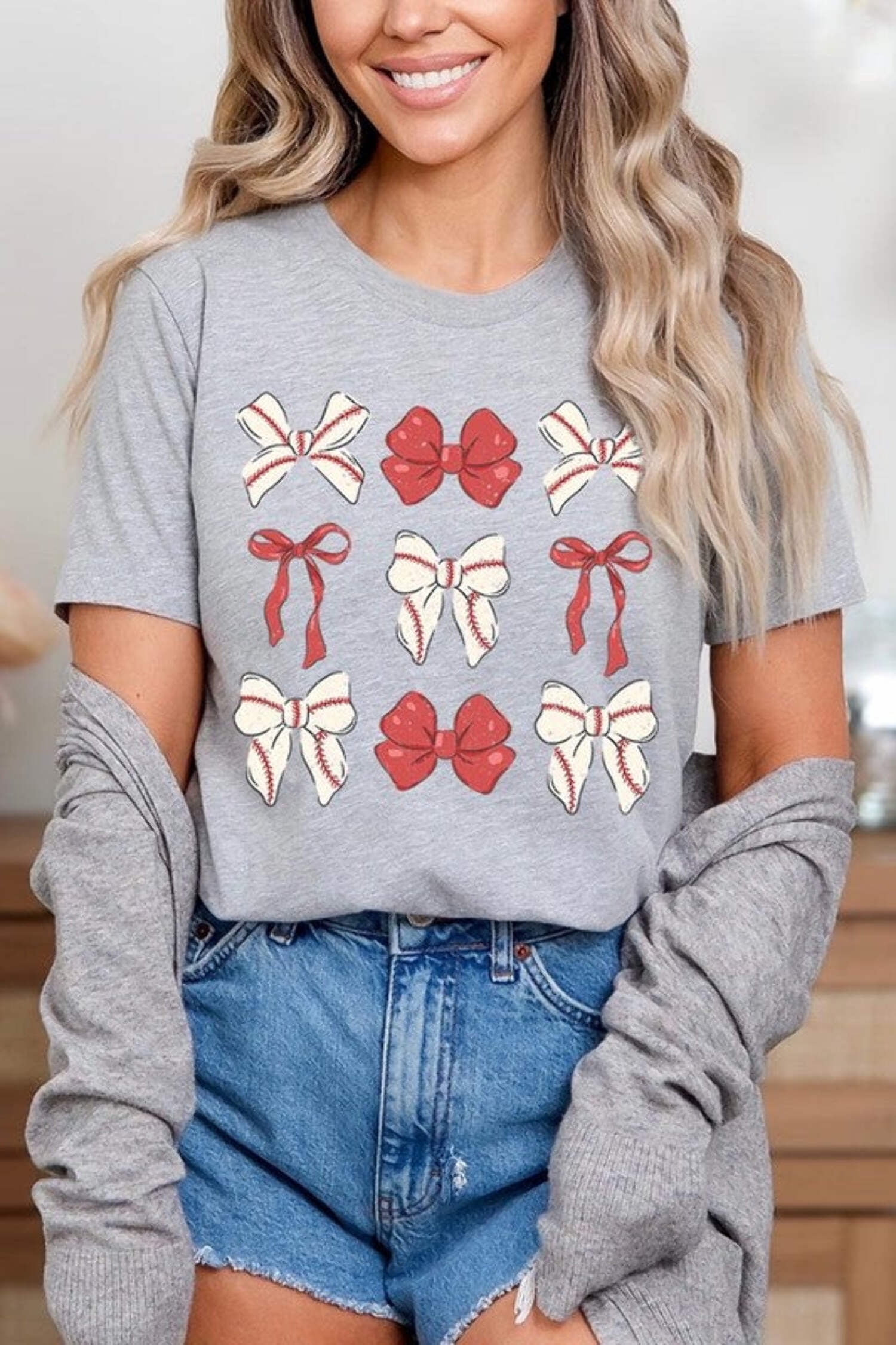 Baseball Bows Graphic Tee - Walmart.com
