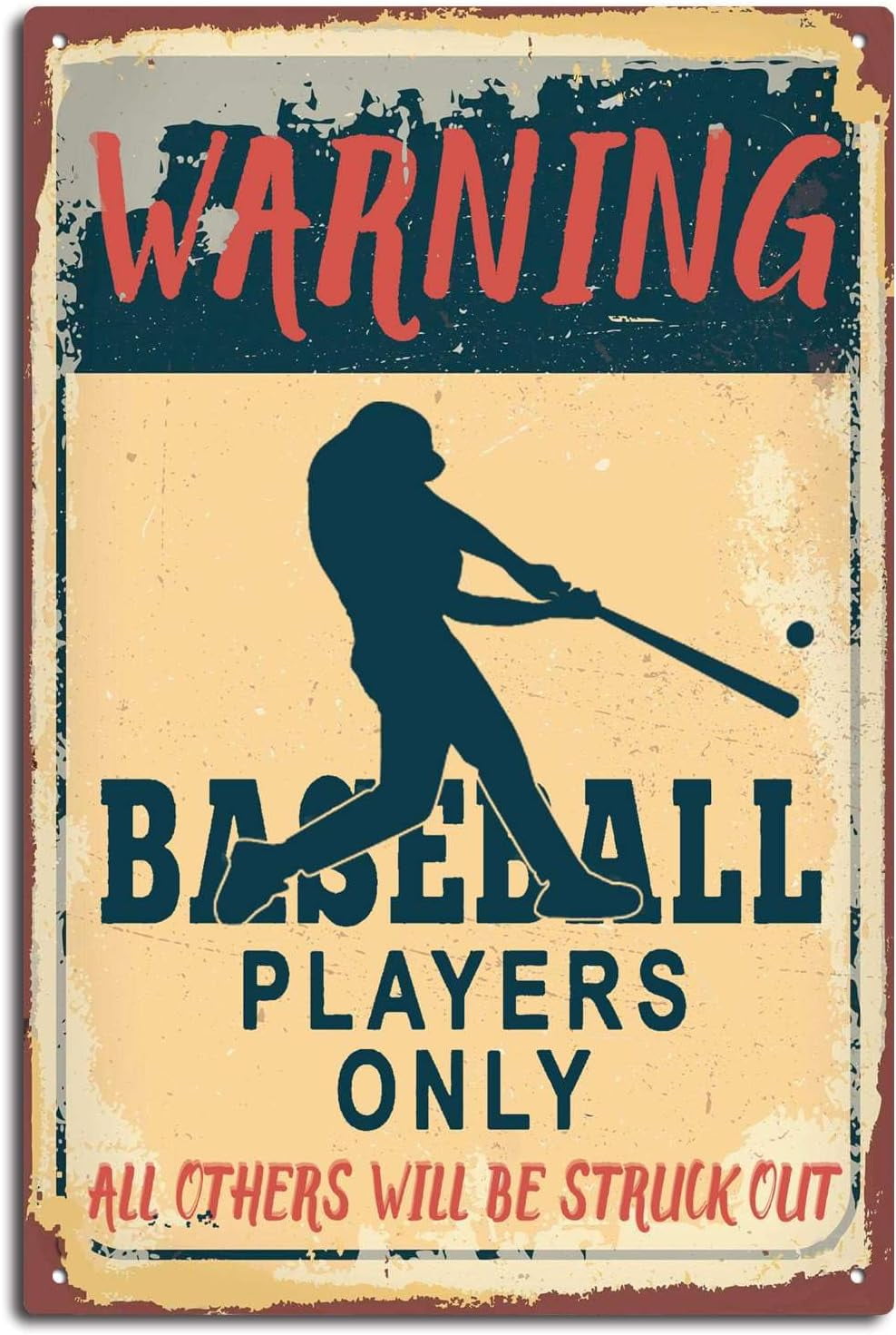 Baseball Boys Metal Sign Room Decor -Baseball Poster & Warning Sign ...