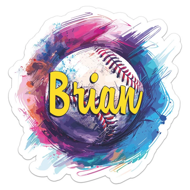 Baseball Brian Sticker Phone Decal Water Bottle Stickers Car Decals ...