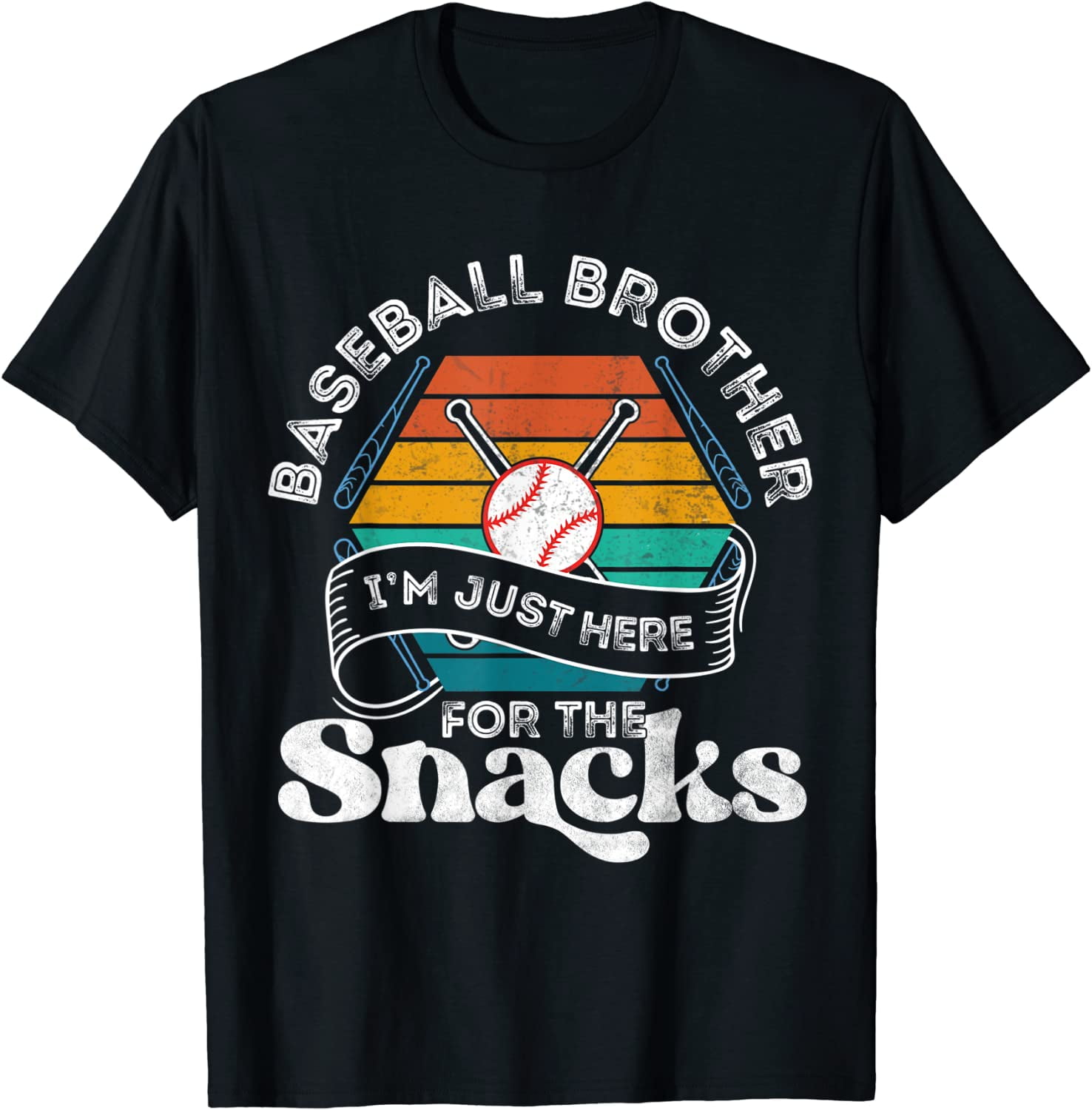 Baseball Brother I'm Just Here for the snacks retro Baseball T-Shirt ...