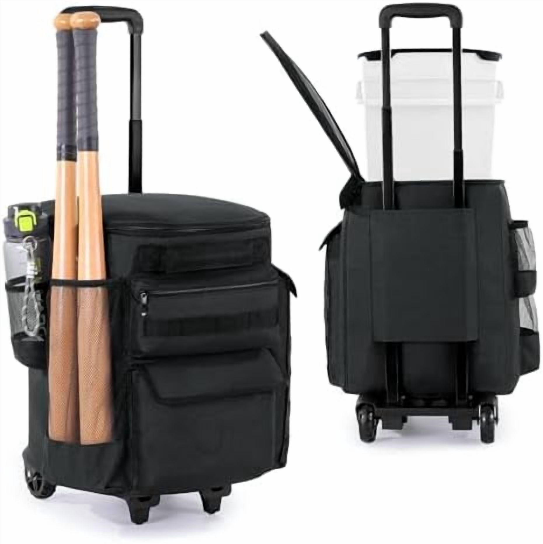 Baseball Bucket Bag with Wheels, Softball Bucket Bag, Baseball Coaches ...