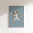 Baseball Bunny Print Nursery, Retro Animal Sports Art, Unframed Paper ...