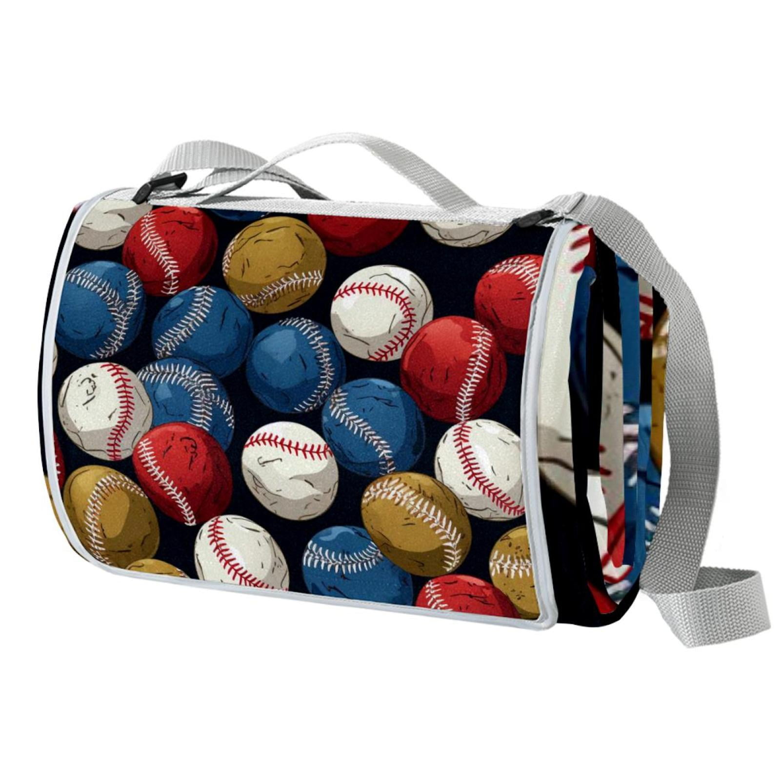Baseball Canvas Beach Blanket Picnic Mat for Outdoor Activities ...