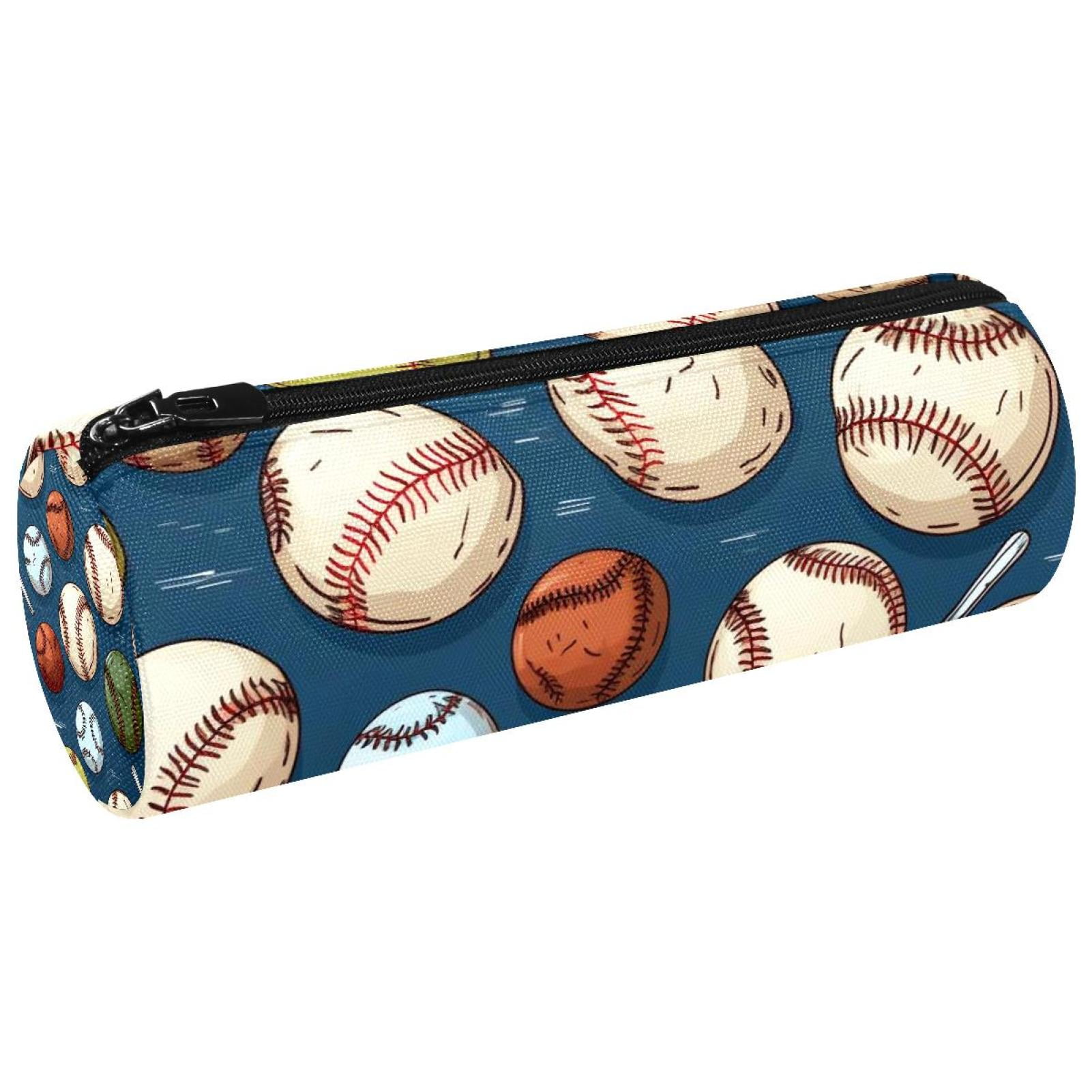 Baseball Canvas Pen Pencil Case Coin Purse Cosmetic Makeup Bag for ...