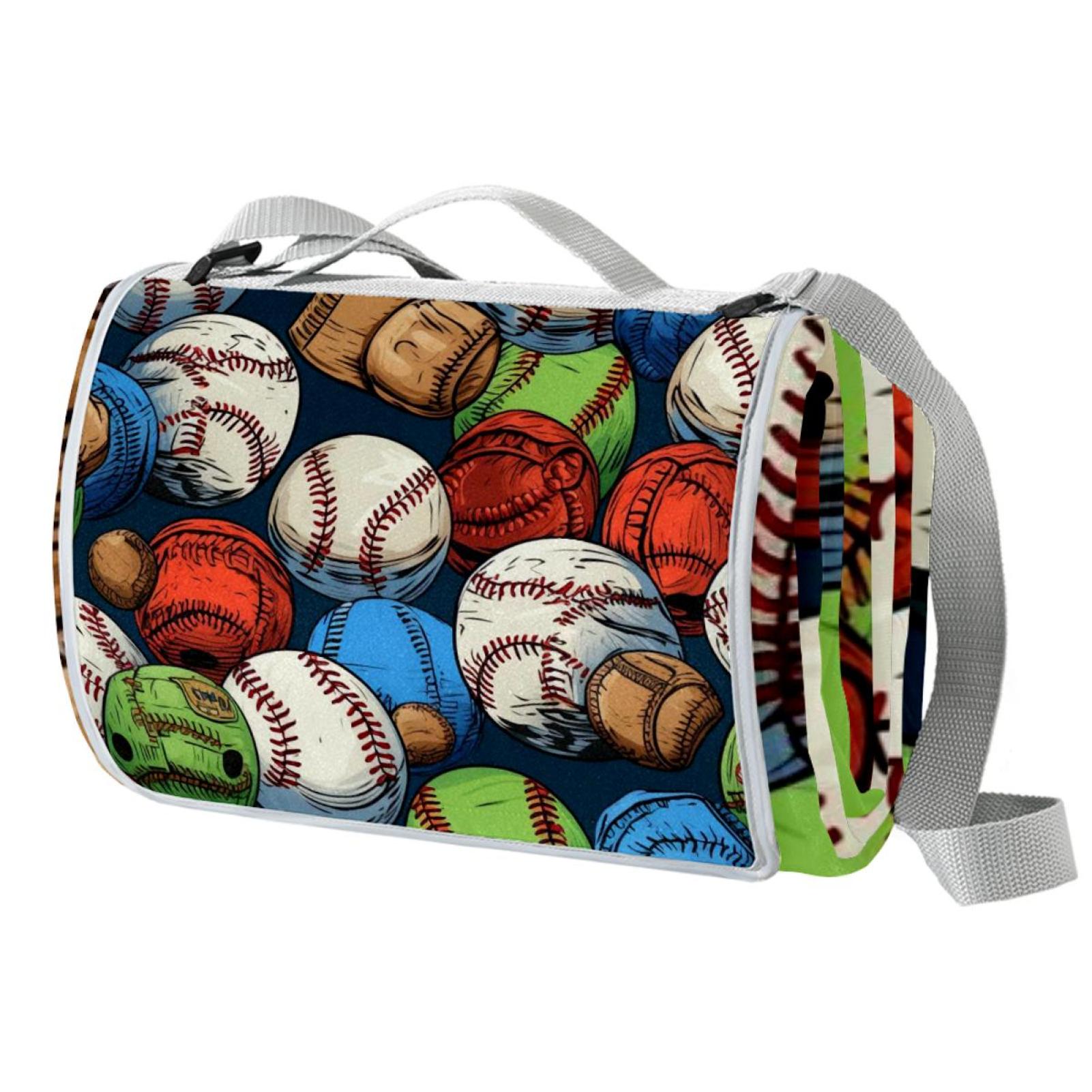 Baseball Canvas Picnic Blanket Outdoor Waterproof Portable Mat for ...