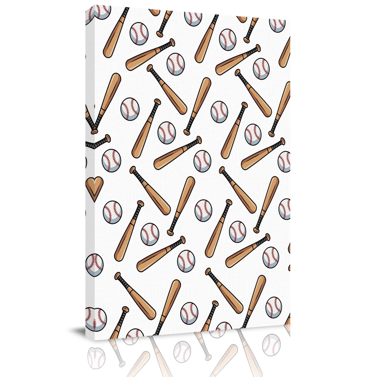 Baseball Canvas Wall Art for Living Room, Retro Sports Style Baseball ...