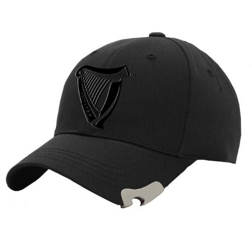 Baseball Cap 3D Harp Bottle Opener at Brim Black Color for Men - Cap ...