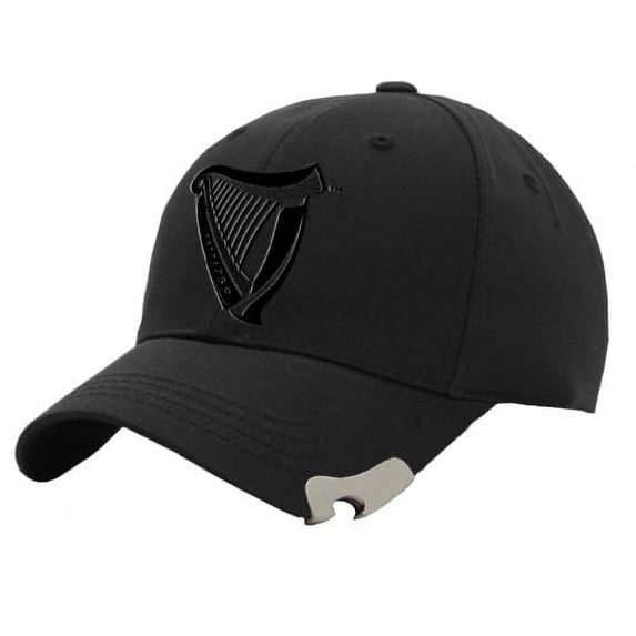 Baseball Cap 3D Harp Bottle Opener at Brim Black Color for Men - Cap ...