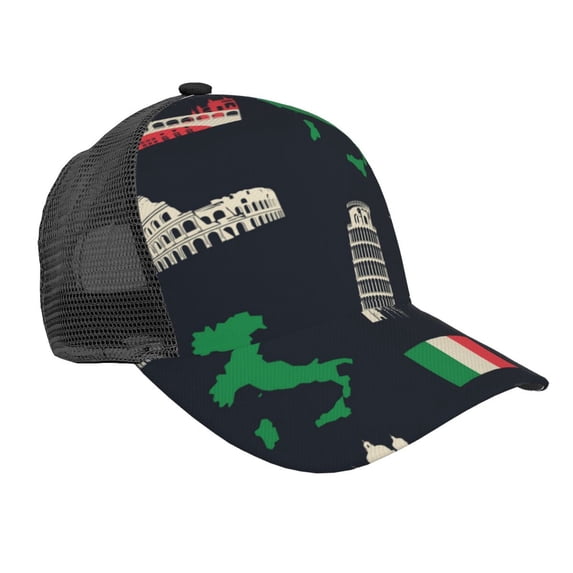 Baseball Cap Adjustable Fashion Snapback Unisex Mesh Trucker Hat, Italy ...