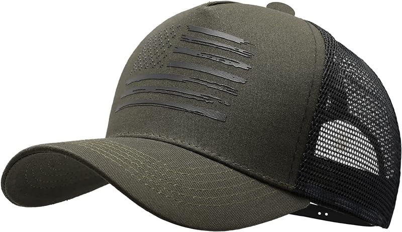 Baseball Cap American Flag Trucker Hat for Men Women 3D Embossed Logo ...
