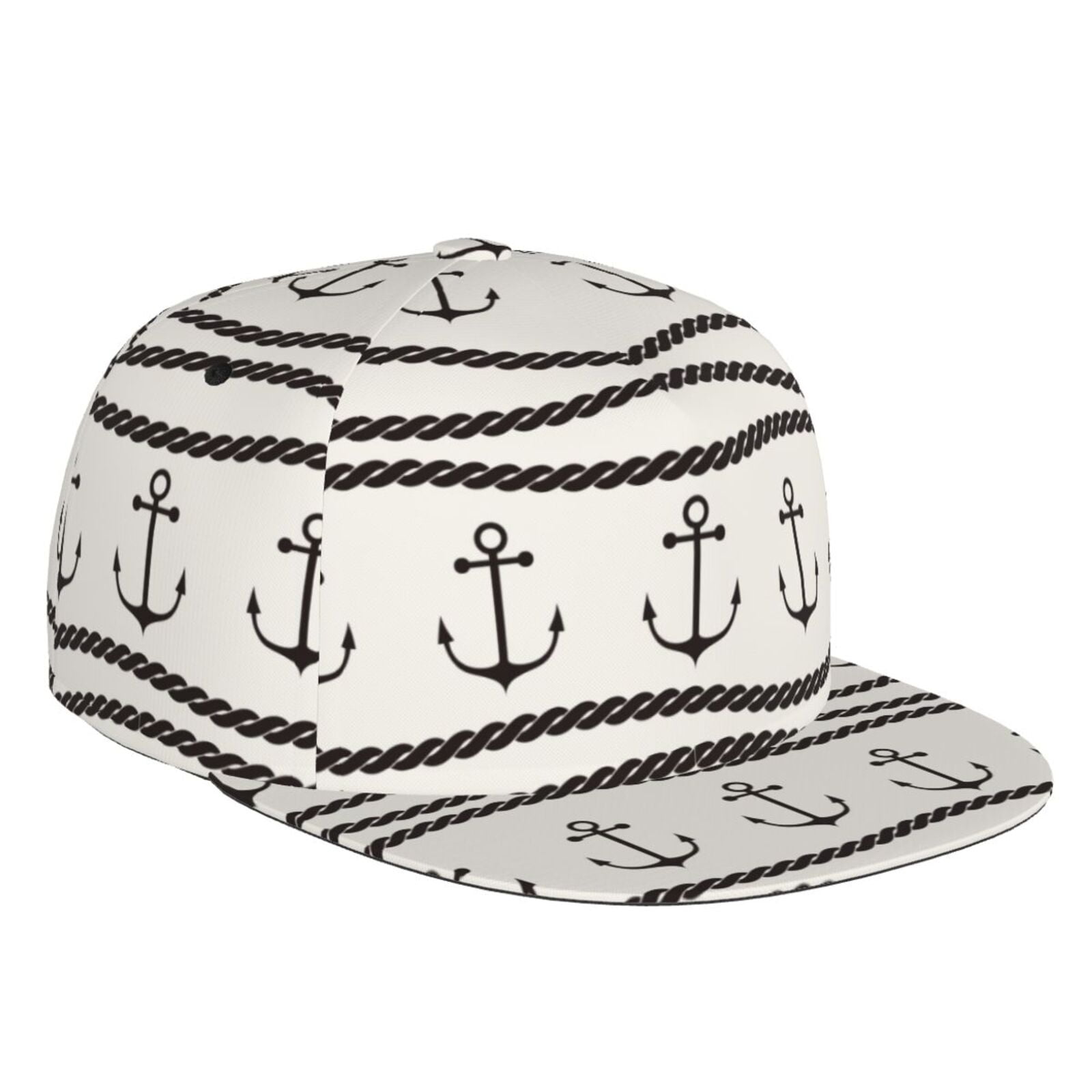 Baseball Cap Anchors and Ropes Flat Brim Hats for Men and Women ...