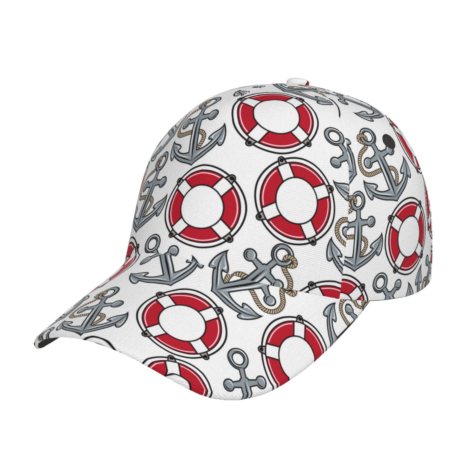 Baseball Cap - Anchors life buoys vintage print Hats for Men Women Low ...