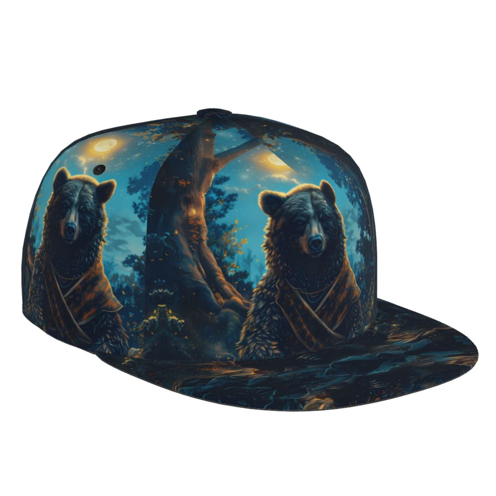 Baseball Cap - Art Starry Sky Meditating Bear Hats for Men/Women Low ...