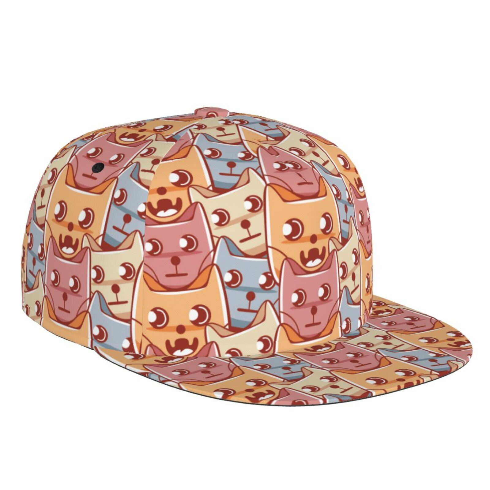 Baseball Cap Artistic Colorful Cute Cats Flat Brim Hats for Men and ...