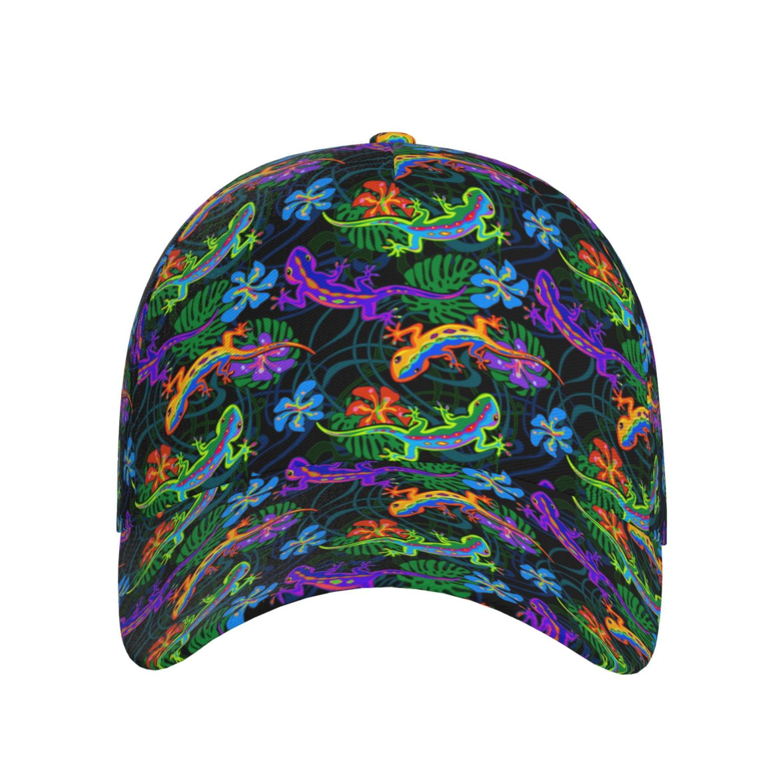 Baseball Cap, Artistic Colorful Gecko Lizard Trucker Hats Women Dad Hat ...