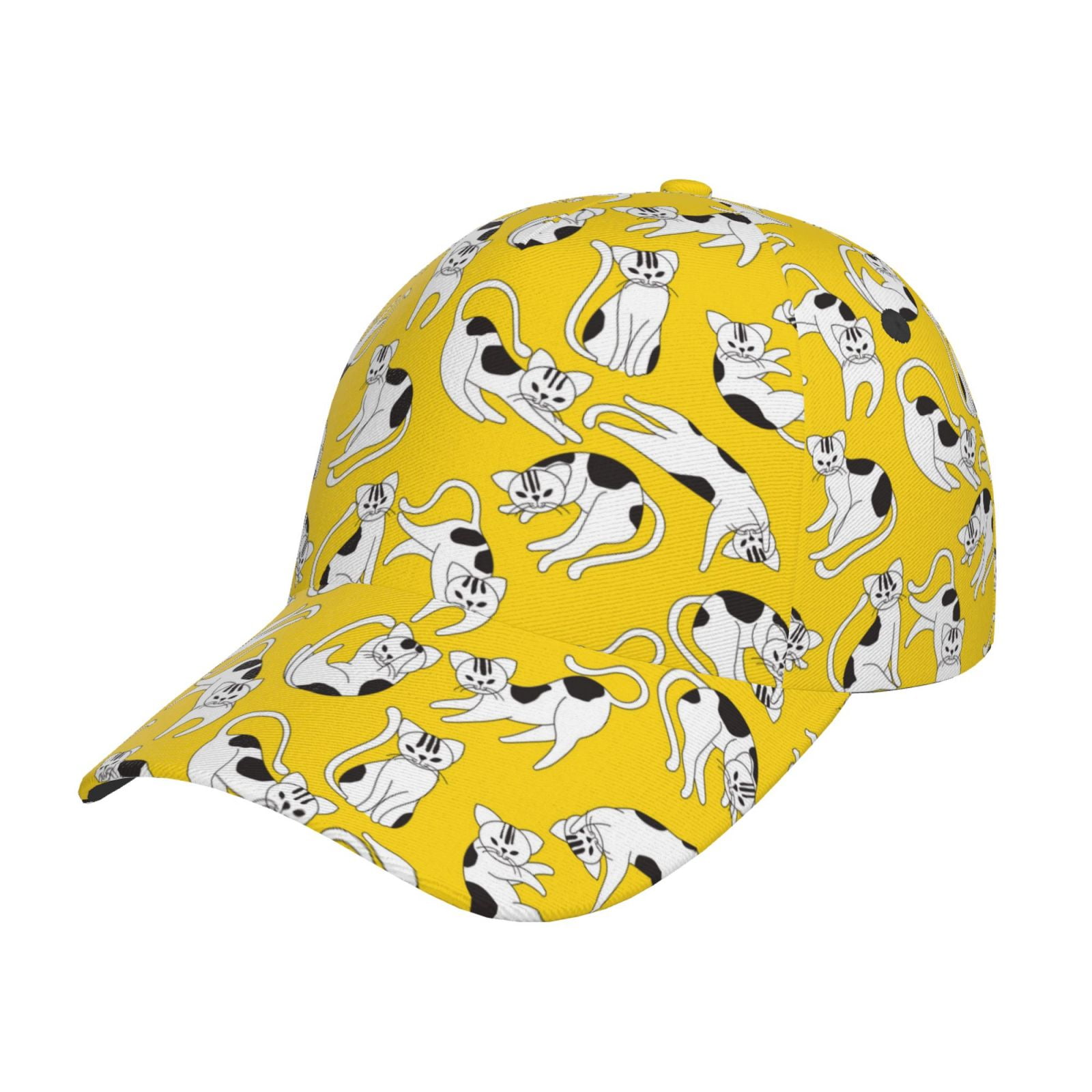 Baseball Cap, Artistic Cute Cartoon Cat Yellow Hats For Men Women Low ...