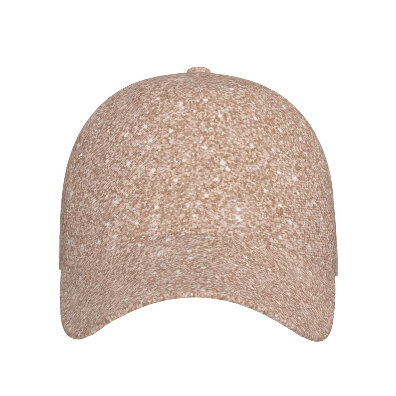 Baseball Cap, Beige Sparkling Glitter Trucker Hats Women Dad Hat For ...
