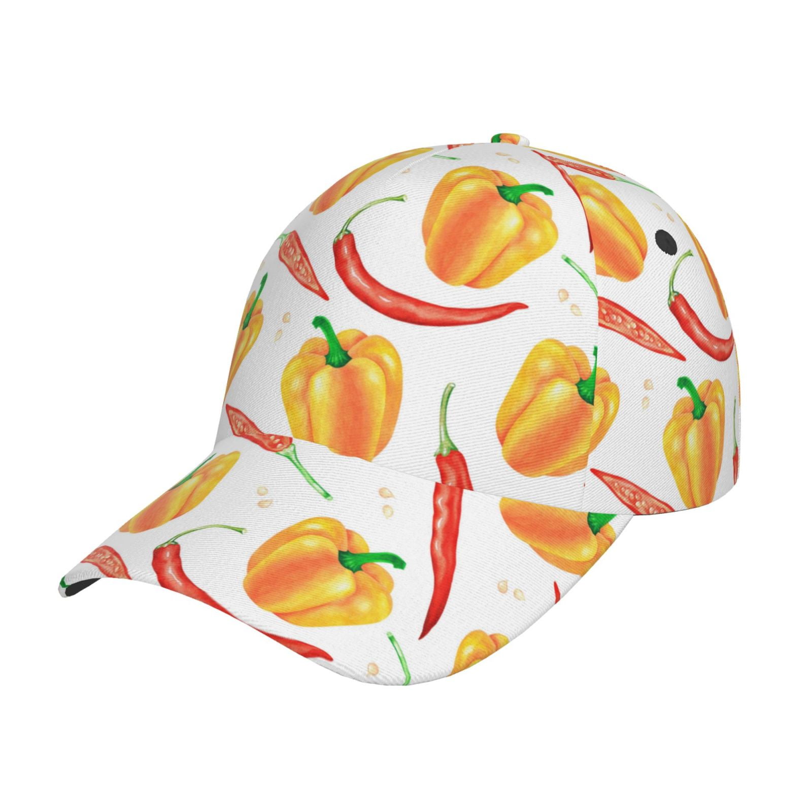 Baseball Cap - Bell Pepper Yellow Red Adjustable Size Hats For Men And ...