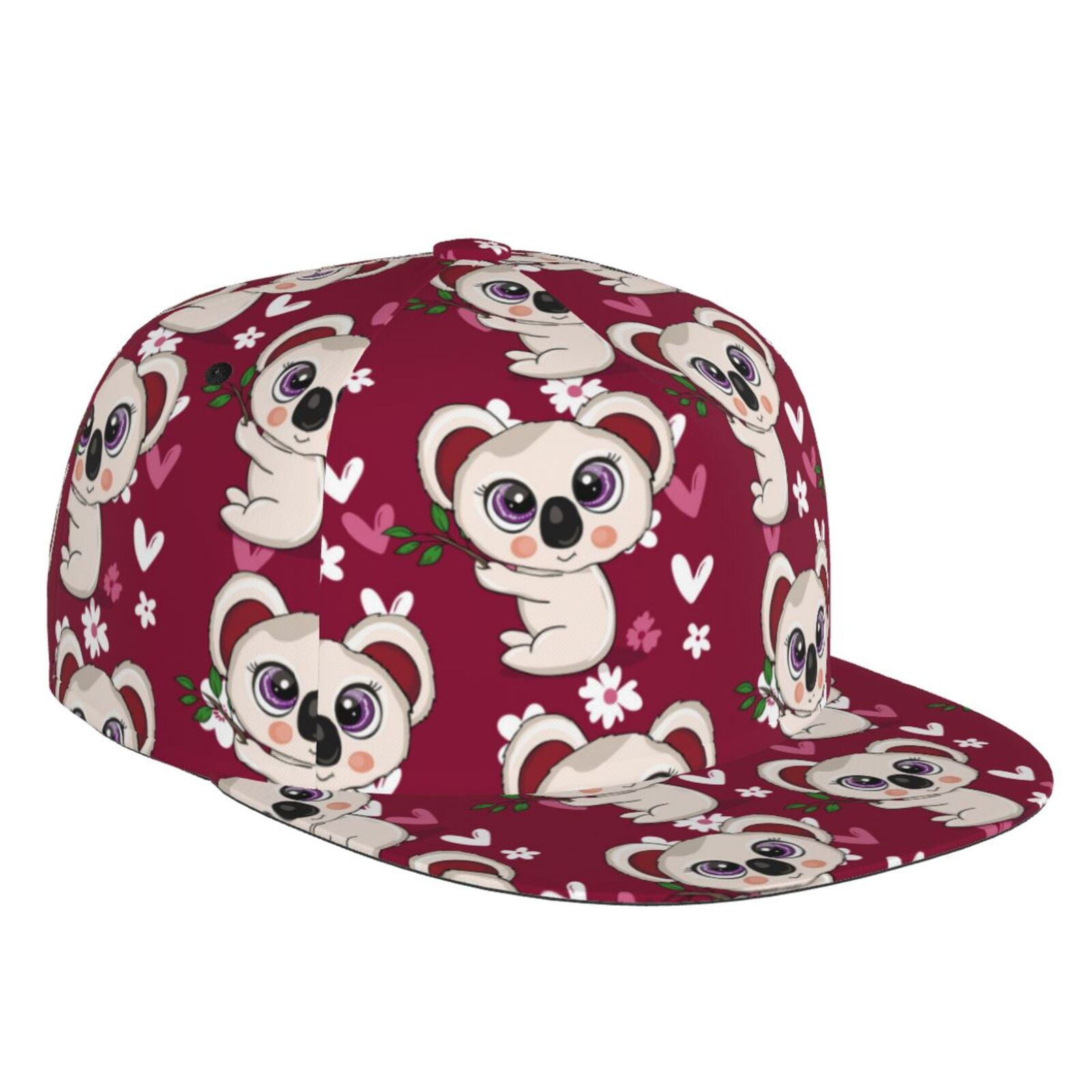 Baseball Cap - Big Eyes Koala Burgundy Hats for Men/Women Low Profile ...