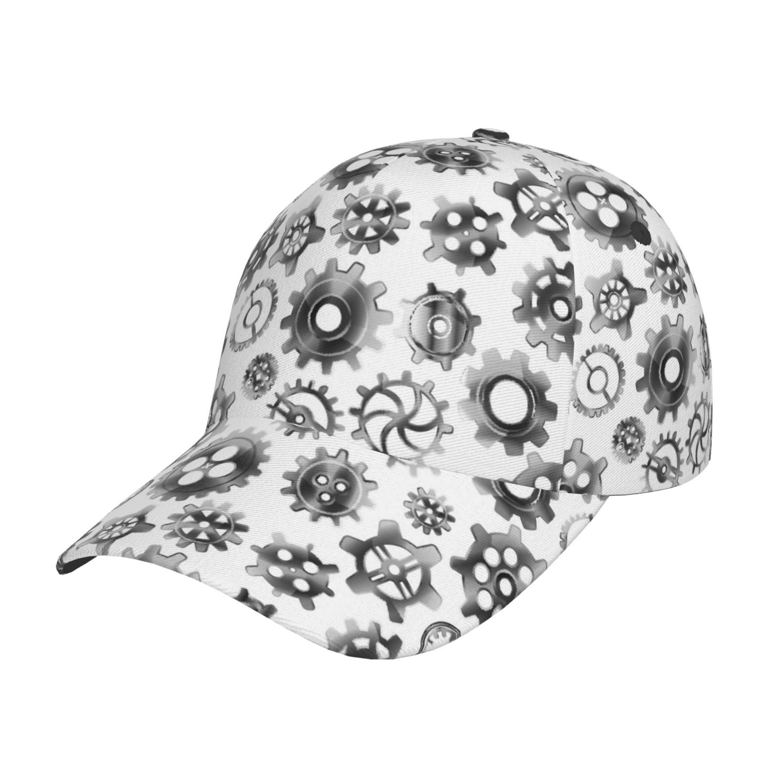 Baseball Cap, Bike Gear Pattern Sparkling Hats For Men Women Low ...