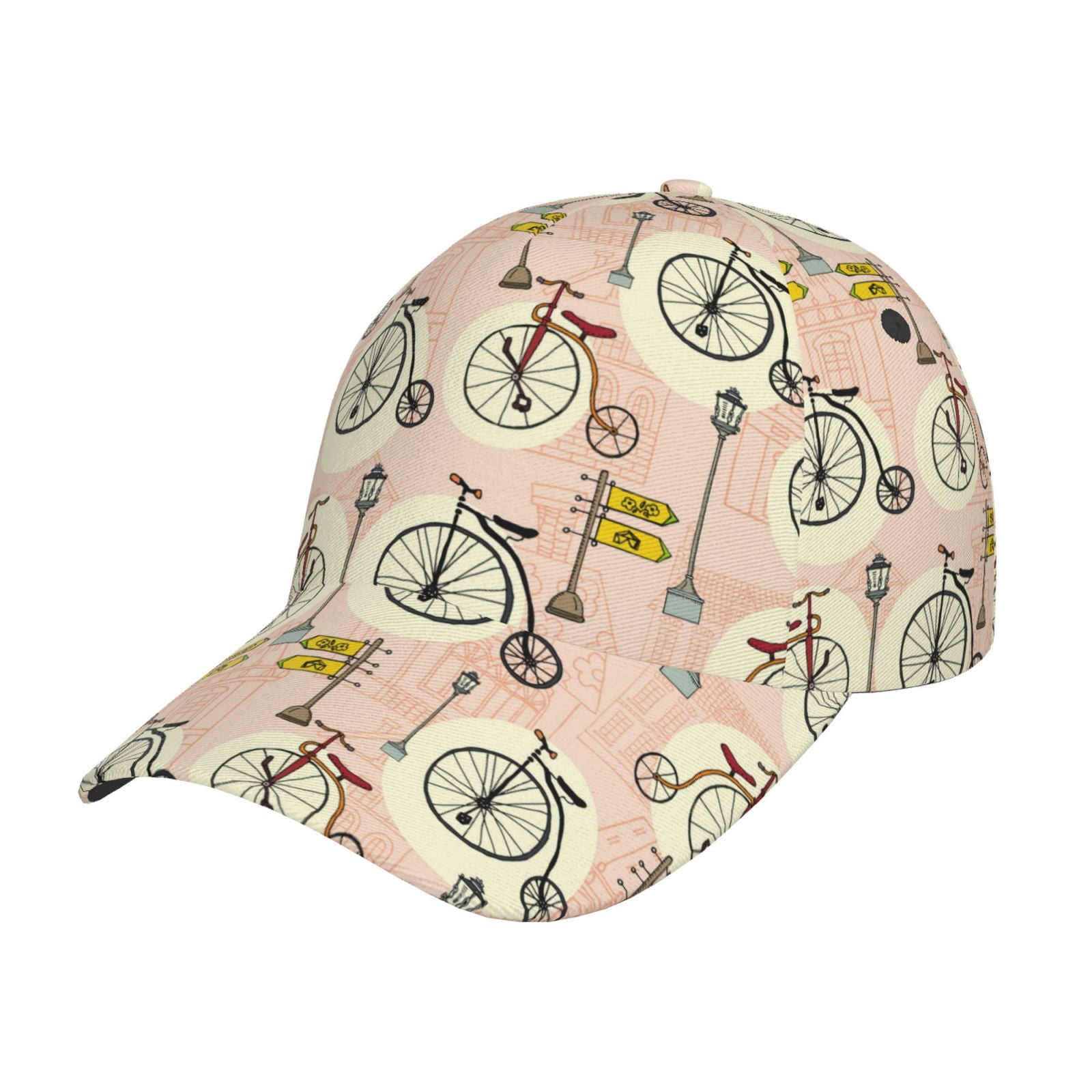 Baseball Cap - Bike Pattern Abstract Adjustable Size Hats For Men And ...