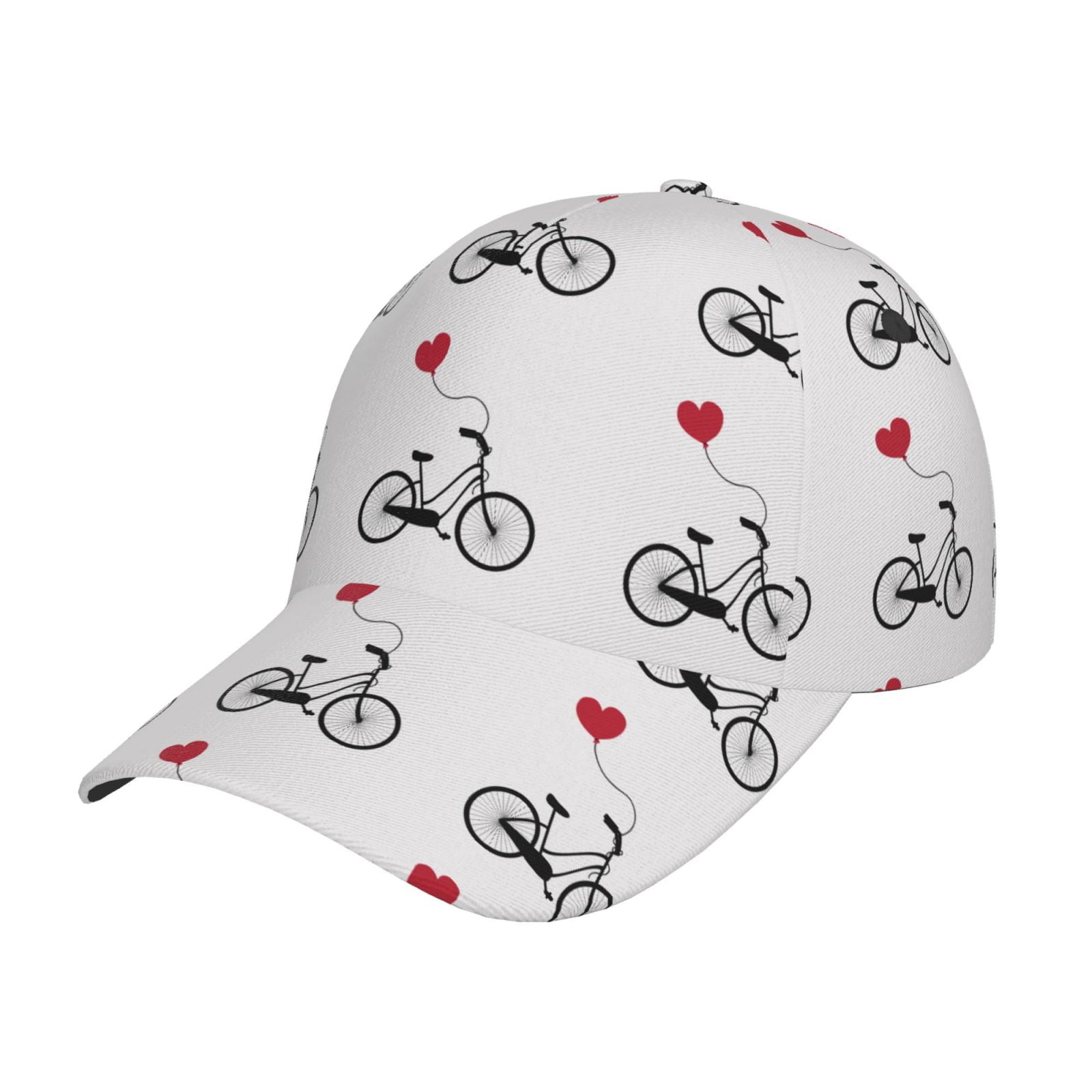 Baseball Cap, Bike Pattern Heart Hats For Men Women Low Profile Classic ...