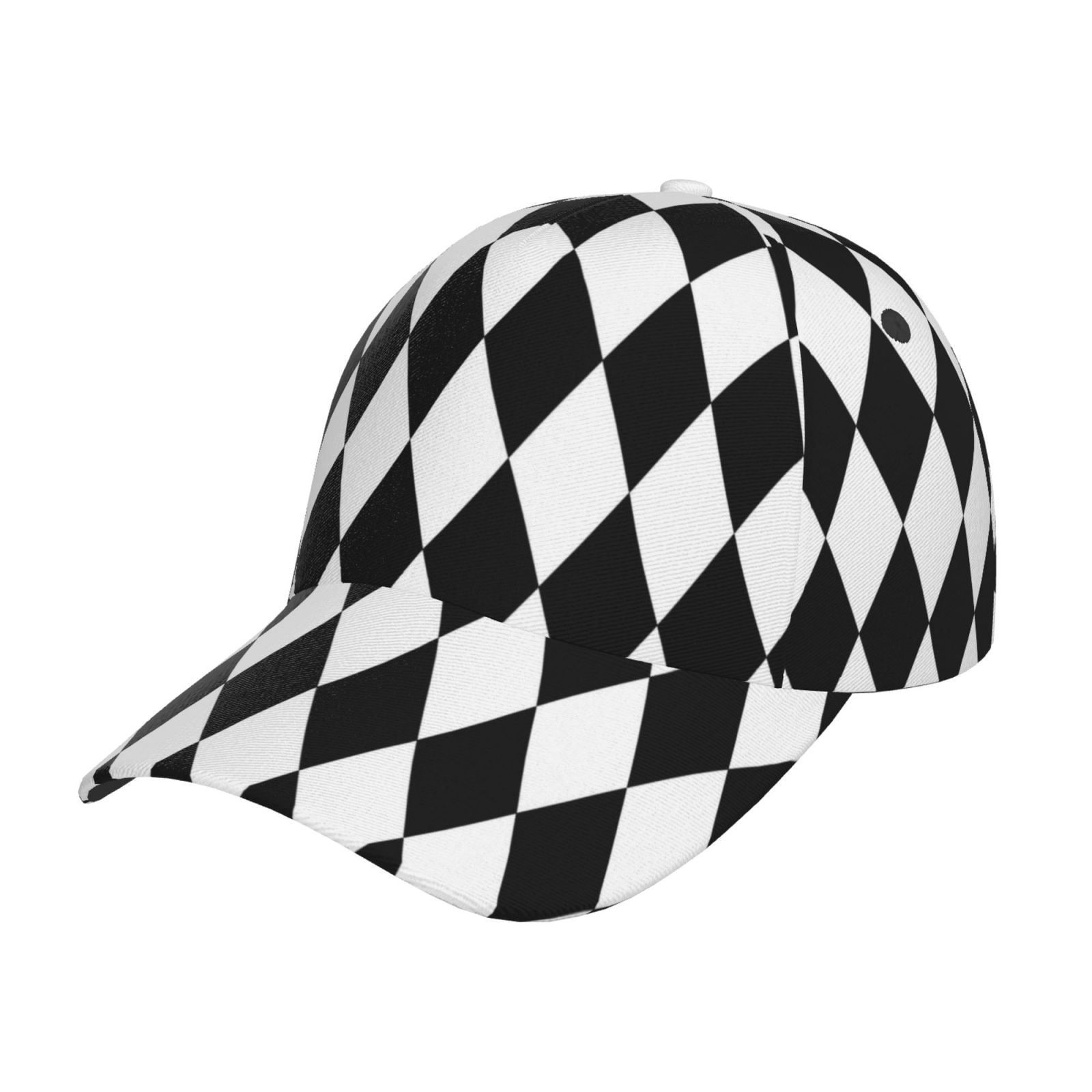 Baseball Cap, Black And White Diamonds Trucker Hats Women Dad Hat for ...