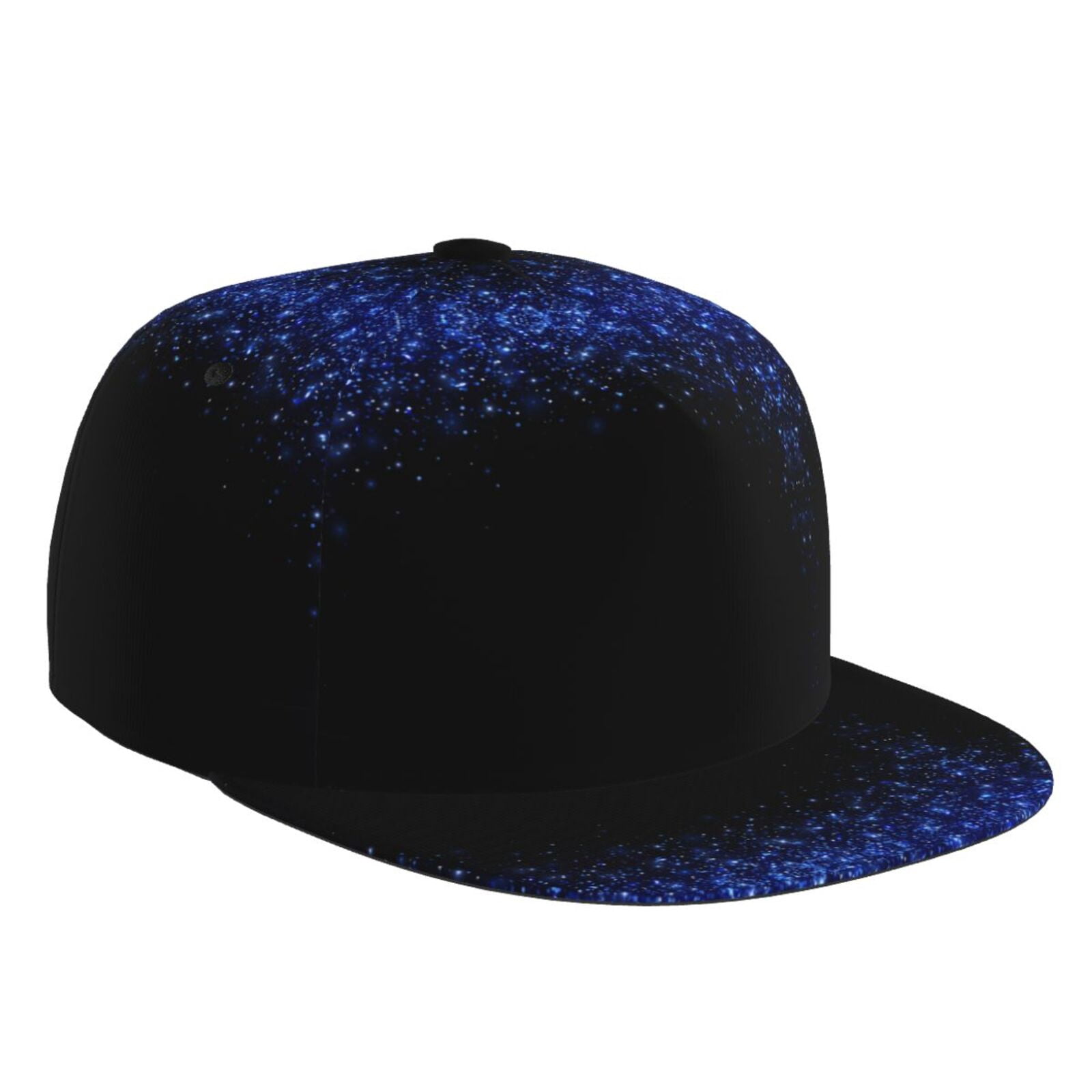 Baseball Cap Black Blue Glitter Sparkles Flat Brim Hats for Men and ...