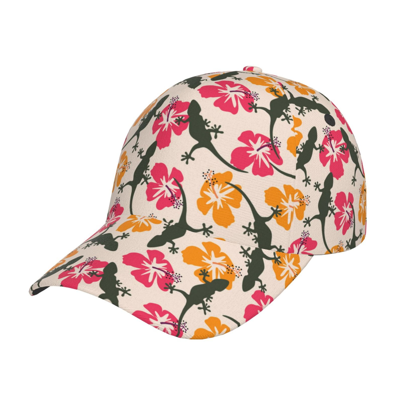 Baseball Cap, Black Gecko Lizard Flowers Hats For Men Women Low Profile ...